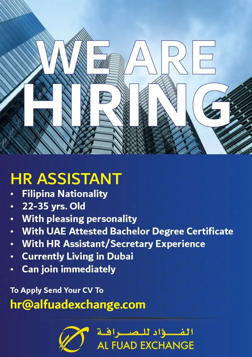 HR Assistant Dubai UAE | Gulf Career Hunt