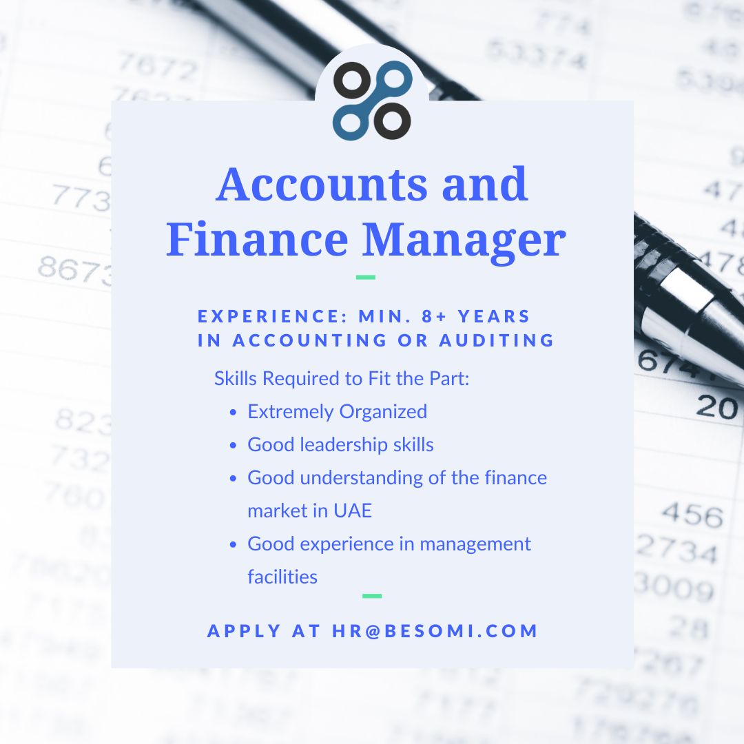 Accounts and Finance Manager Dubai UAE - Gulf Career Hunt