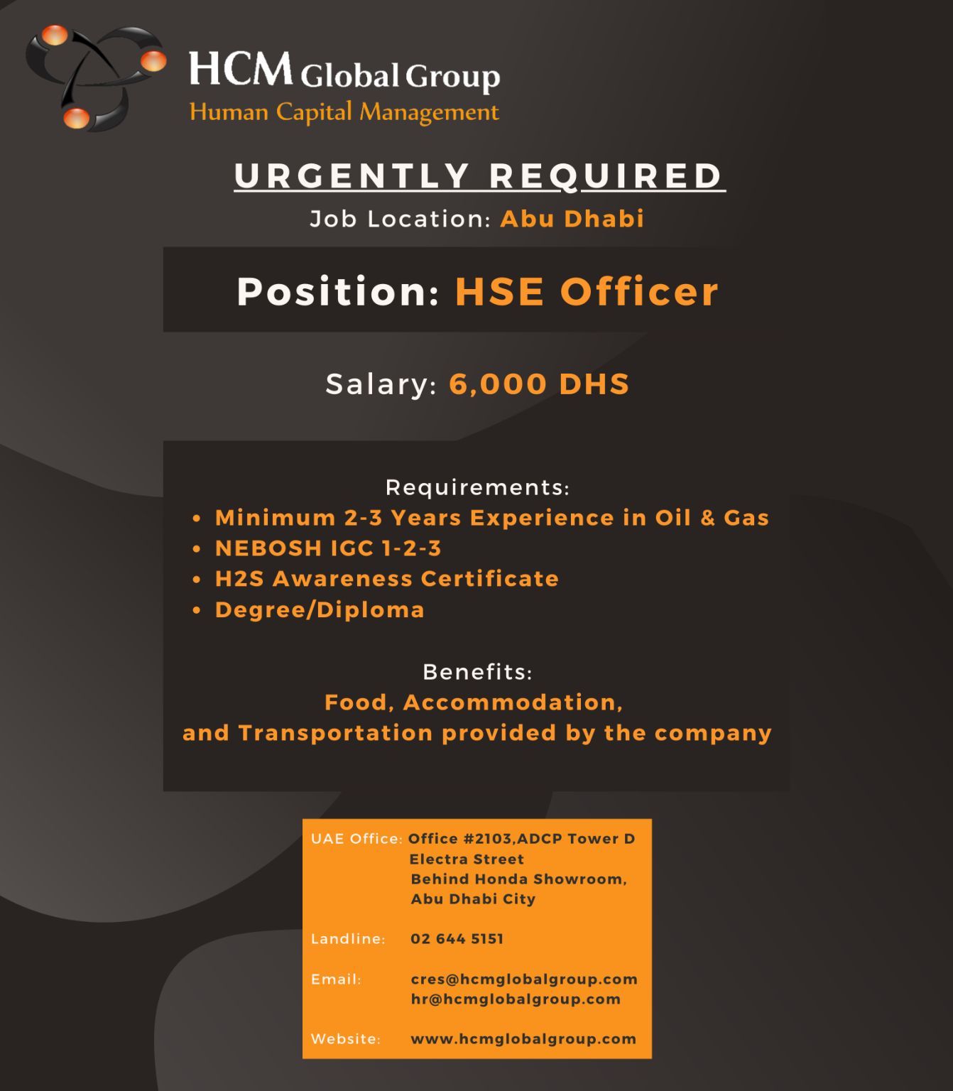 HSE Officer Abu Dhabi UAE | Gulf Career Hunt
