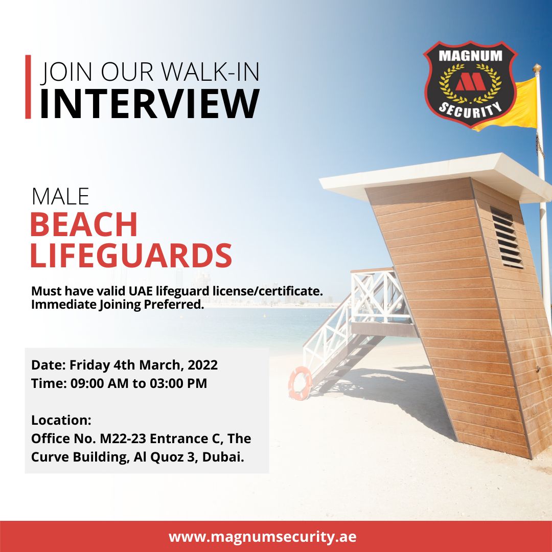 Beach Lifeguards Walkin Interview Dubai UAE | Gulf Career Hunt