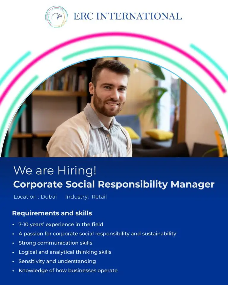 Corporate Social Responsibility Manager Dubai UAE | Gulf Career Hunt
