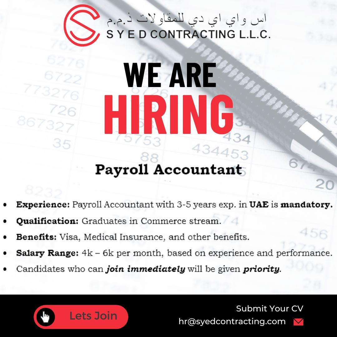 Payroll Accountant Dubai UAE - Gulf Career Hunt