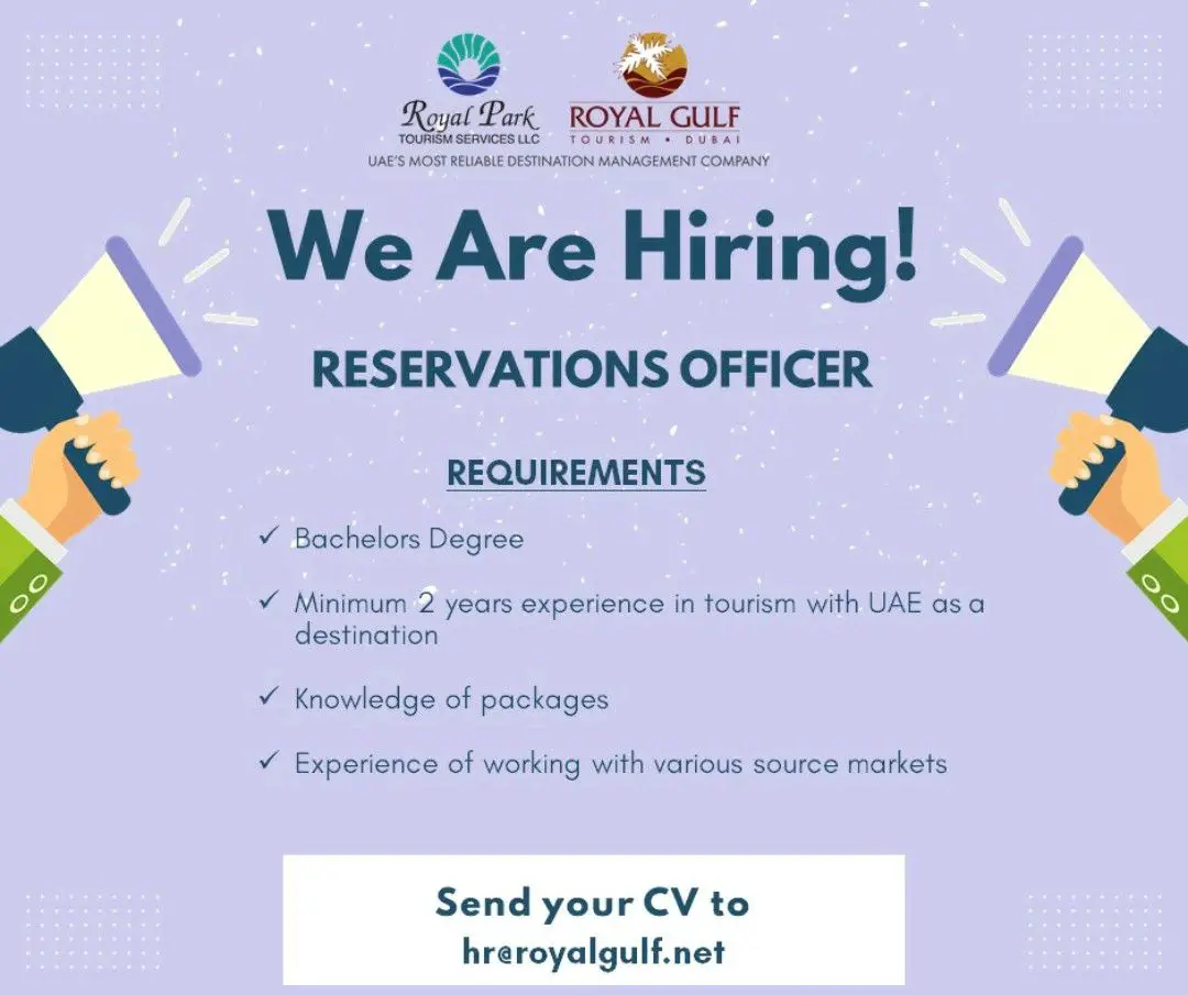 Reservations Officer Dubai UAE | Gulf Career Hunt
