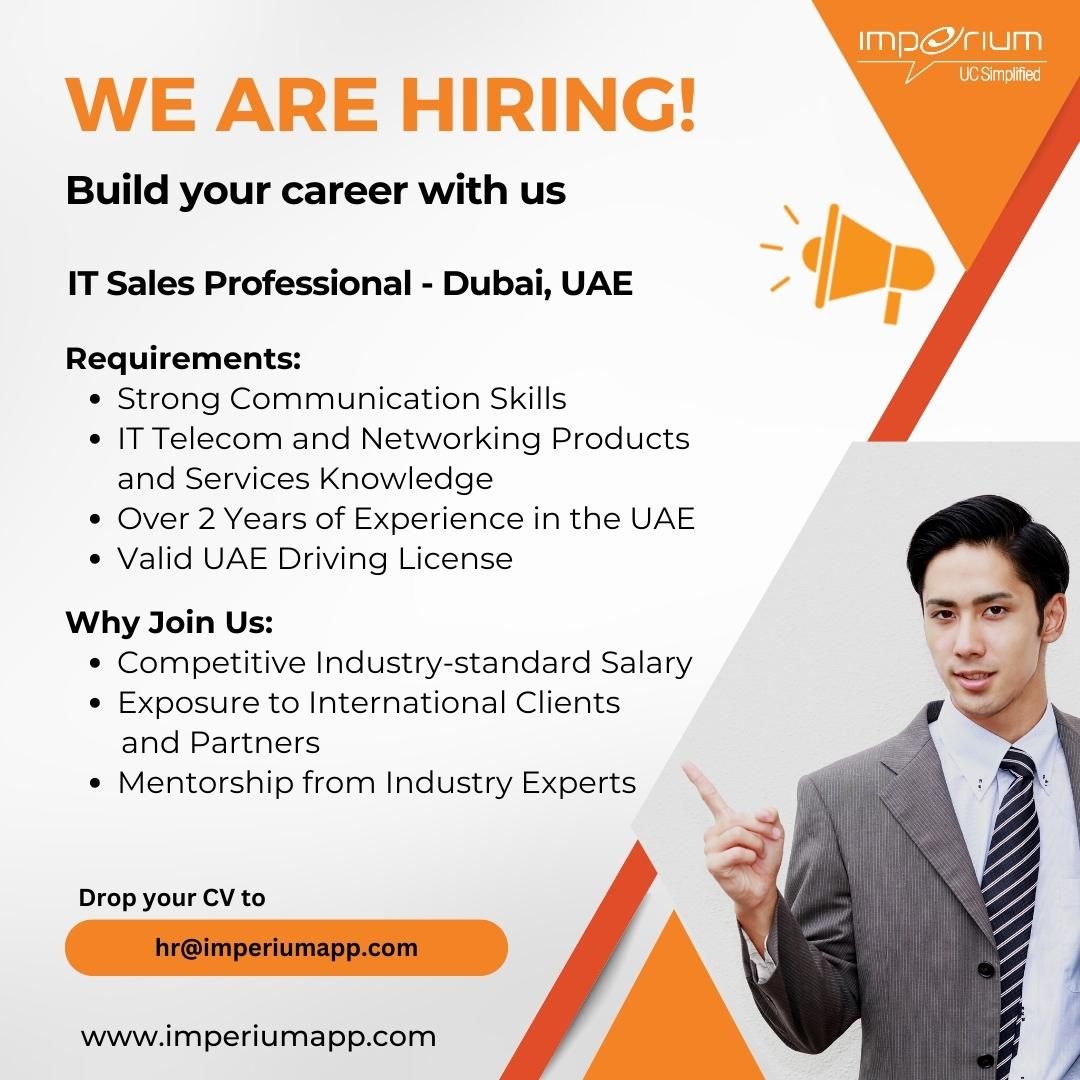IT Sales Professional Dubai UAE | Gulf Career Hunt