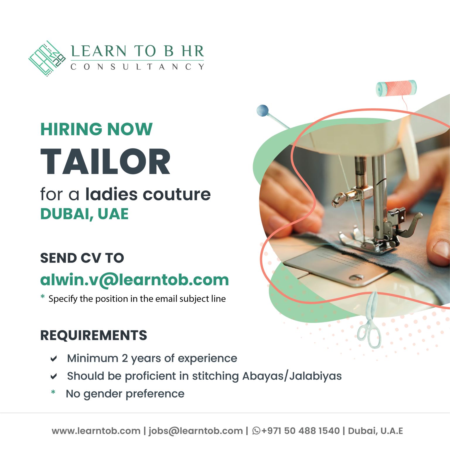 Tailor Dubai UAE | Gulf Career Hunt