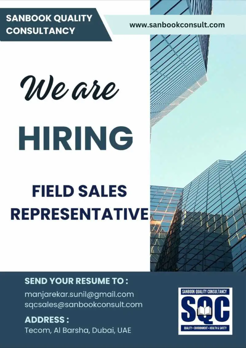 [Hiring] Field Sales Representative Dubai UAE | Gulf Career Hunt