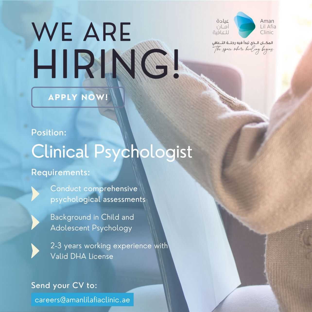 [Hiring] Clinical Psychologist Dubai UAE - Gulf Career Hunt